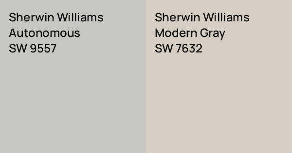 Sherwin Williams Autonomous vs. Sherwin Williams Modern Gray comparison