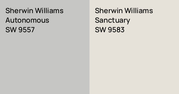 Sherwin Williams Autonomous vs. Sherwin Williams Sanctuary comparison