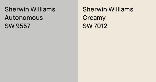Sherwin Williams Autonomous vs. Sherwin Williams Creamy comparison