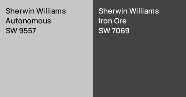 Sherwin Williams Autonomous vs. Sherwin Williams Iron Ore comparison