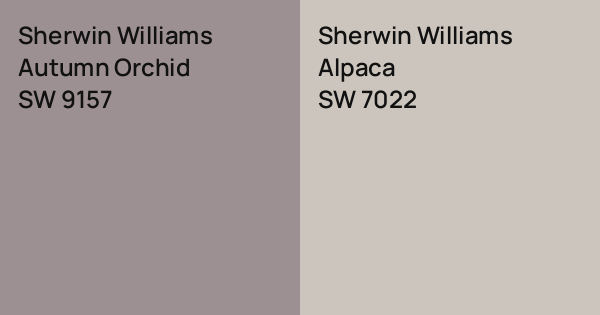 Sherwin Williams Autumn Orchid vs. Sherwin Williams Alpaca comparison