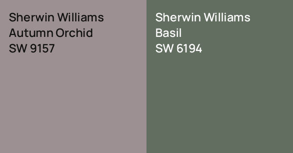 Sherwin Williams Autumn Orchid vs. Sherwin Williams Basil comparison