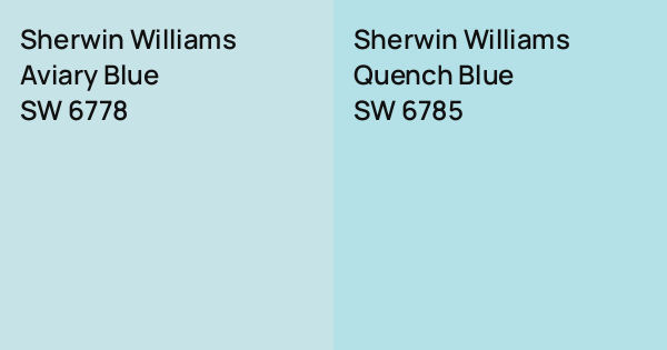 Sherwin Williams Aviary Blue vs. Sherwin Williams Quench Blue comparison