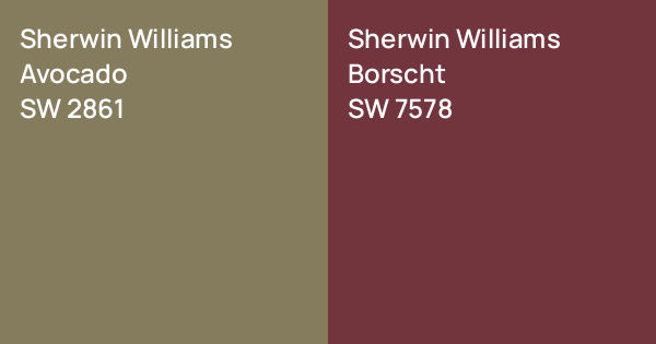 Sherwin Williams Avocado vs. Sherwin Williams Borscht comparison