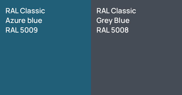 RAL Classic Azure blue vs. RAL Classic Grey Blue comparison
