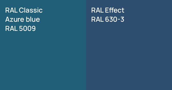 RAL Classic Azure blue vs. RAL Effect RAL 630-3 comparison