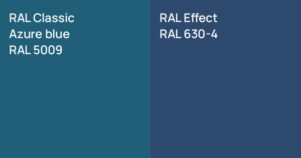 RAL Classic Azure blue vs. RAL Effect RAL 630-4 comparison