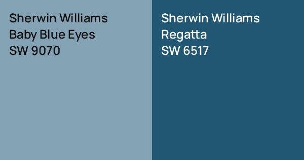 Sherwin Williams Baby Blue Eyes vs. Sherwin Williams Regatta comparison