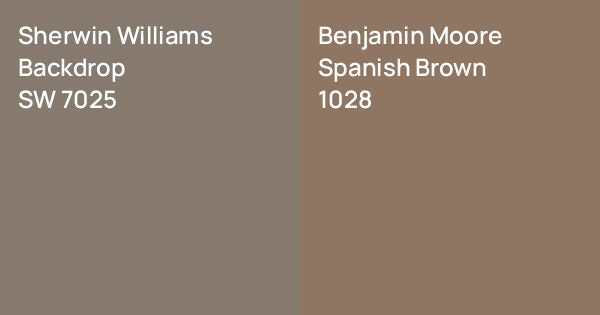 Sherwin Williams Backdrop vs. Benjamin Moore Spanish Brown comparison
