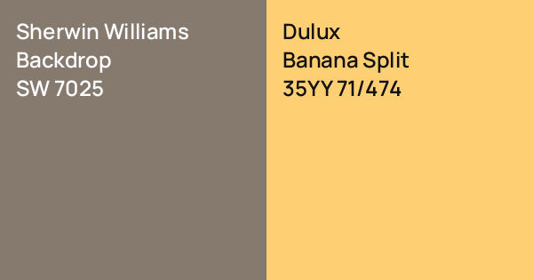 Sherwin Williams Backdrop vs. Dulux Banana Split comparison