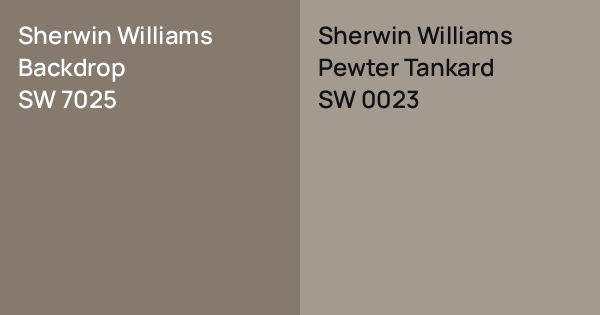 Sherwin Williams Backdrop vs. Sherwin Williams Pewter Tankard comparison