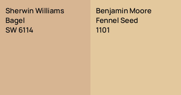 Sherwin Williams Bagel vs. Benjamin Moore Fennel Seed comparison