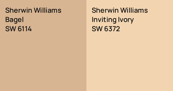 Sherwin Williams Bagel vs. Sherwin Williams Inviting Ivory comparison