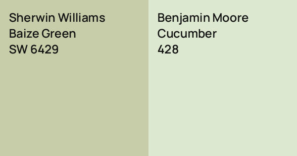 Sherwin Williams Baize Green vs. Benjamin Moore Cucumber comparison