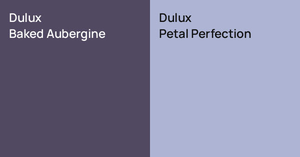 Dulux Baked Aubergine vs. Dulux Petal Perfection comparison