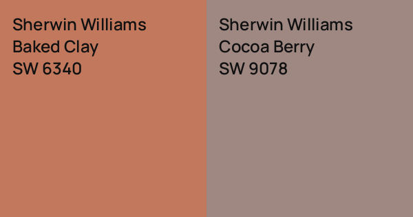 Sherwin Williams Baked Clay vs. Sherwin Williams Cocoa Berry comparison