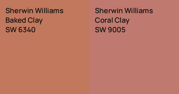 Sherwin Williams Baked Clay vs. Sherwin Williams Coral Clay comparison