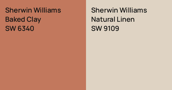Sherwin Williams Baked Clay vs. Sherwin Williams Natural Linen comparison