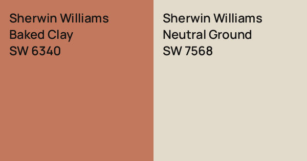 Sherwin Williams Baked Clay vs. Sherwin Williams Neutral Ground comparison