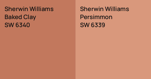 Sherwin Williams Baked Clay vs. Sherwin Williams Persimmon comparison