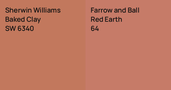 Sherwin Williams Baked Clay vs. Farrow and Ball Red Earth comparison