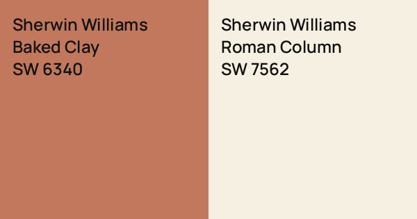 Sherwin Williams Baked Clay vs. Sherwin Williams Roman Column comparison