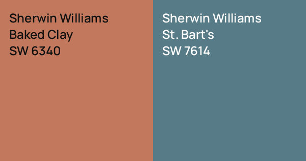 Sherwin Williams Baked Clay vs. Sherwin Williams St. Bart's comparison