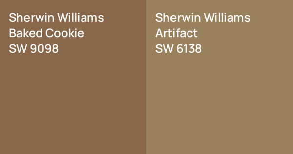Sherwin Williams Baked Cookie vs. Sherwin Williams Artifact comparison