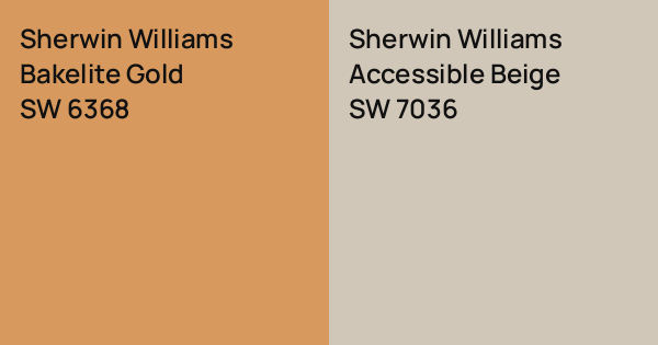 Sherwin Williams Bakelite Gold vs. Sherwin Williams Accessible Beige ...