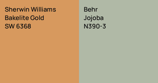 Sherwin Williams Bakelite Gold vs. Behr Jojoba comparison
