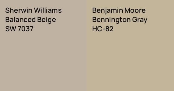 Sherwin Williams Balanced Beige vs. Benjamin Moore Bennington Gray ...
