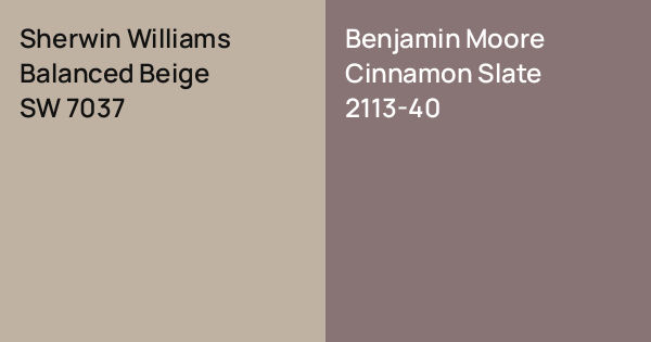 Sherwin Williams Balanced Beige vs. Benjamin Moore Cinnamon Slate ...