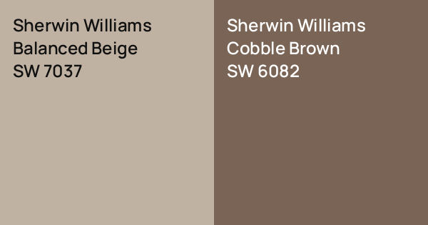 Sherwin Williams Balanced Beige vs. Sherwin Williams Cobble Brown ...