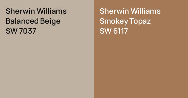 Sherwin Williams Balanced Beige vs. Sherwin Williams Smokey Topaz ...