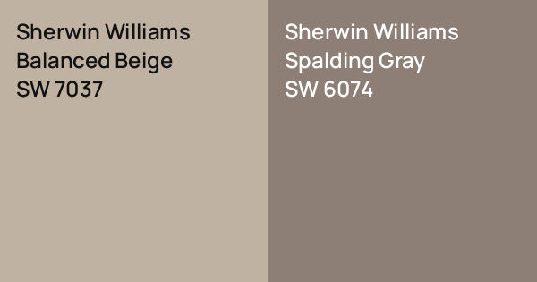Sherwin Williams Balanced Beige vs. Sherwin Williams Spalding Gray ...