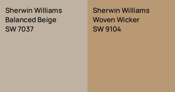 Sherwin Williams Balanced Beige vs. Sherwin Williams Woven Wicker ...
