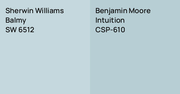 Sherwin Williams Balmy vs. Benjamin Moore Intuition comparison