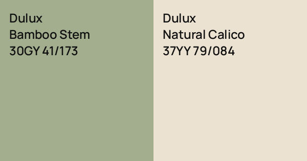 Dulux Bamboo Stem vs. Dulux Natural Calico comparison