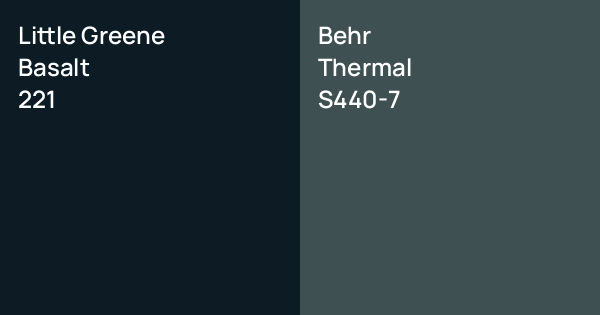 Little Greene Basalt vs. Behr Thermal comparison