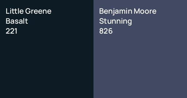 Little Greene Basalt vs. Benjamin Moore Stunning comparison