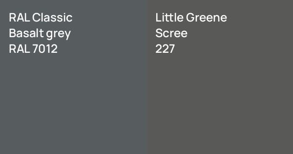 RAL Classic Basalt grey vs. Little Greene Scree comparison