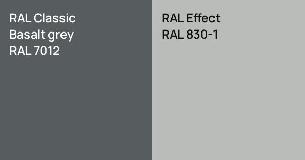 RAL Classic Basalt grey vs. RAL Effect RAL 830-1 comparison