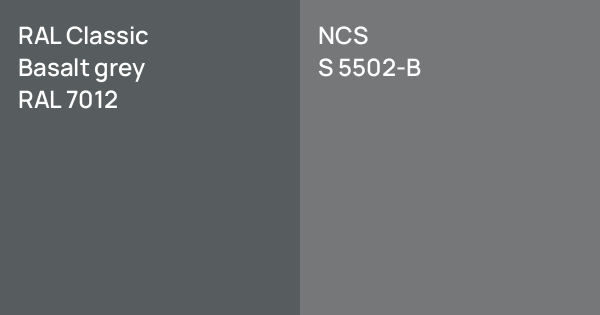 RAL Classic Basalt grey vs. NCS S 5502-B comparison