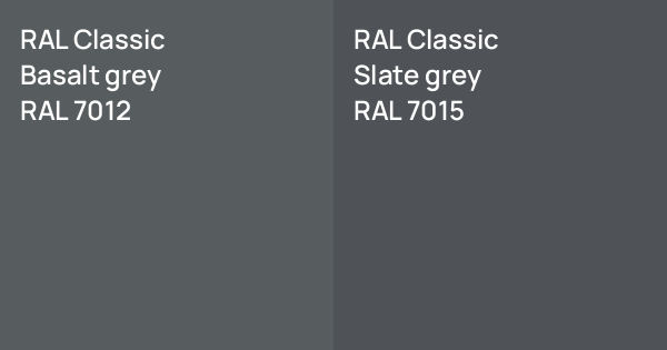RAL Classic Basalt grey vs. RAL Classic Slate grey comparison