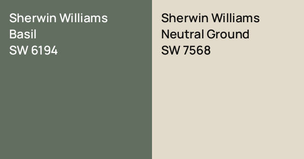 Sherwin Williams Basil vs. Sherwin Williams Neutral Ground comparison
