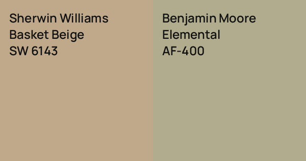 Sherwin Williams Basket Beige vs. Benjamin Moore Elemental comparison