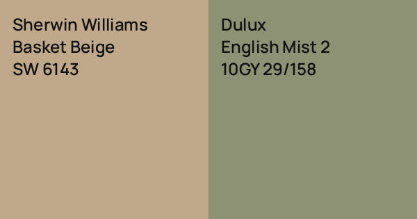 Sherwin Williams Basket Beige vs. Dulux English Mist 2 comparison