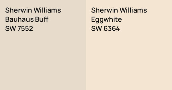 Sherwin Williams Bauhaus Buff vs. Sherwin Williams Eggwhite comparison