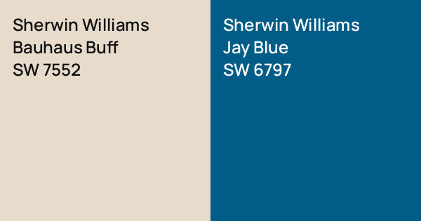 Sherwin Williams Bauhaus Buff vs. Sherwin Williams Jay Blue comparison