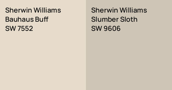 Sherwin Williams Bauhaus Buff vs. Sherwin Williams Slumber Sloth comparison